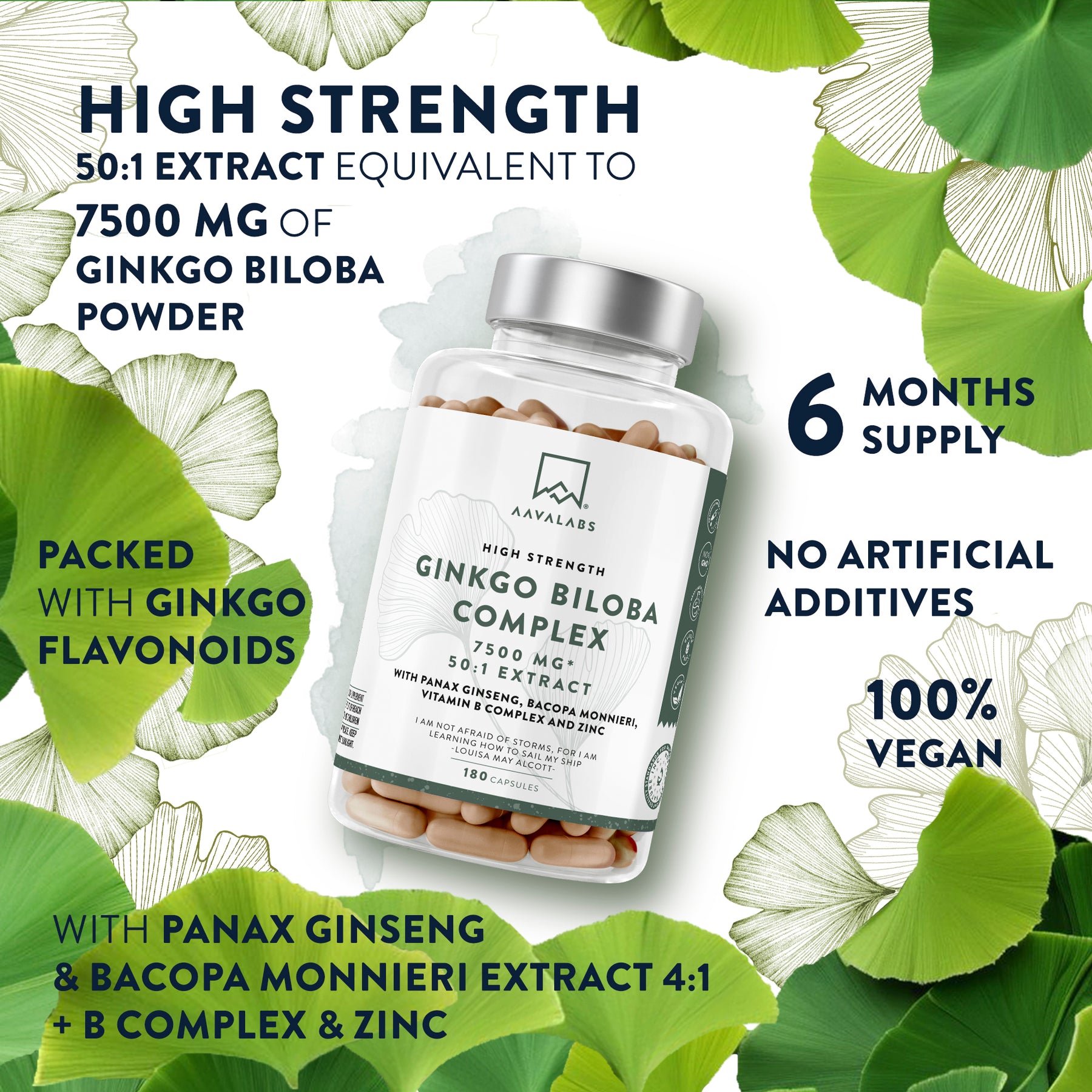 High Dose Ginkgo Biloba – Cognitive & Physical Wellness | AAVALABS