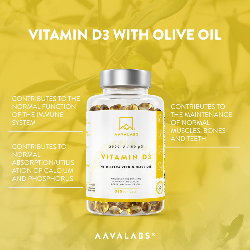 Vitamin D3 - 5000IU with Virgin Olive Oil | AAVALABS