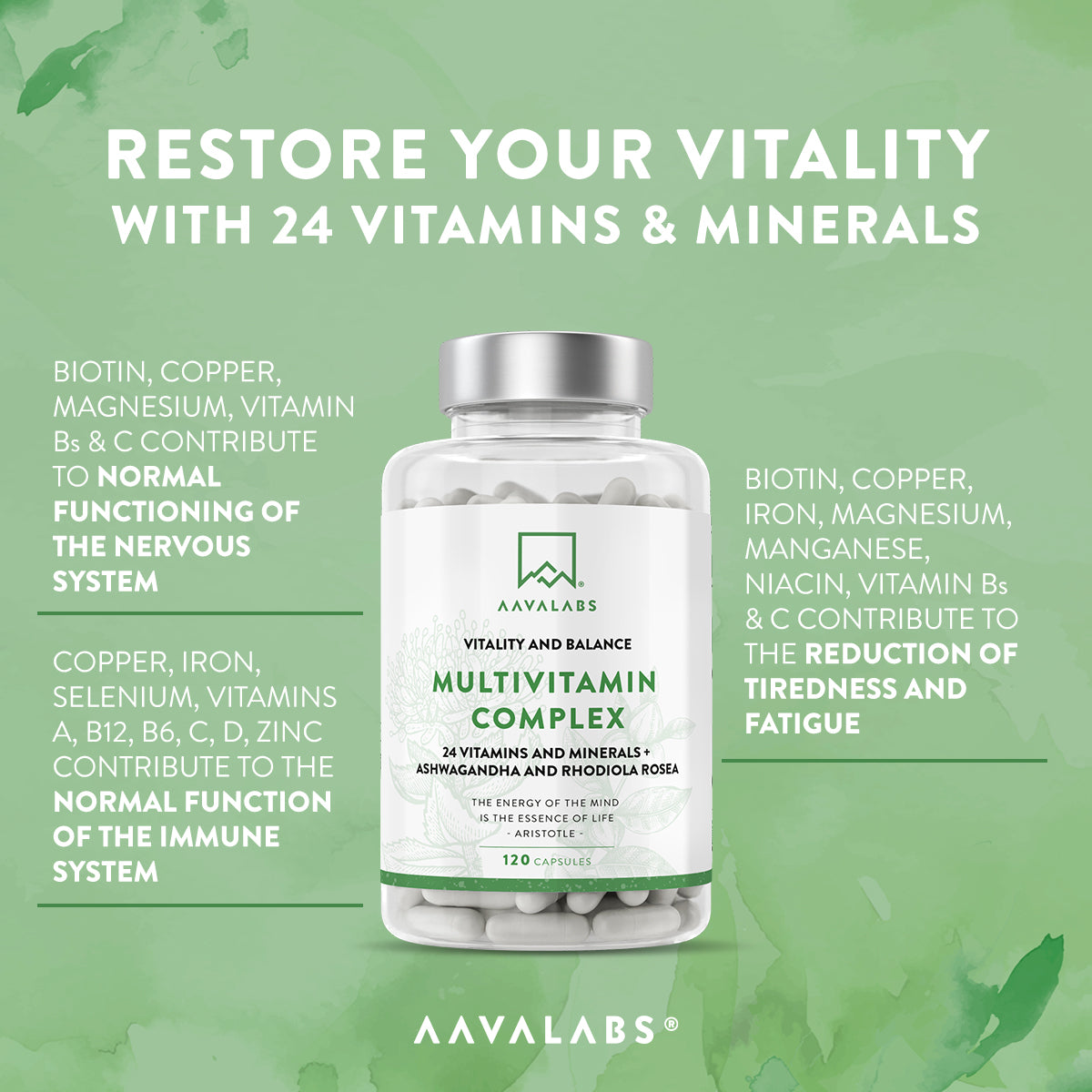 Multivitamin Complex – 24 Vitamins & Minerals | AAVALABS