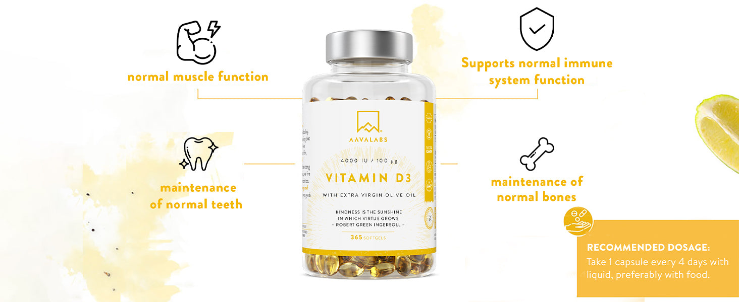 Vitamin D3 4000IU with Virgin Olive Oil | AAVALABS