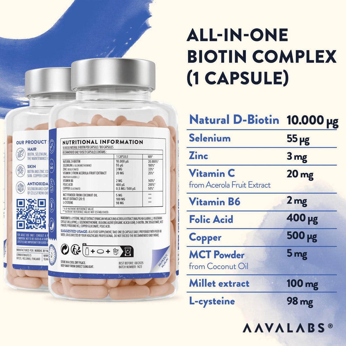 Biotin Complex with Selenium, Zinc & Vit C | AAVALABS
